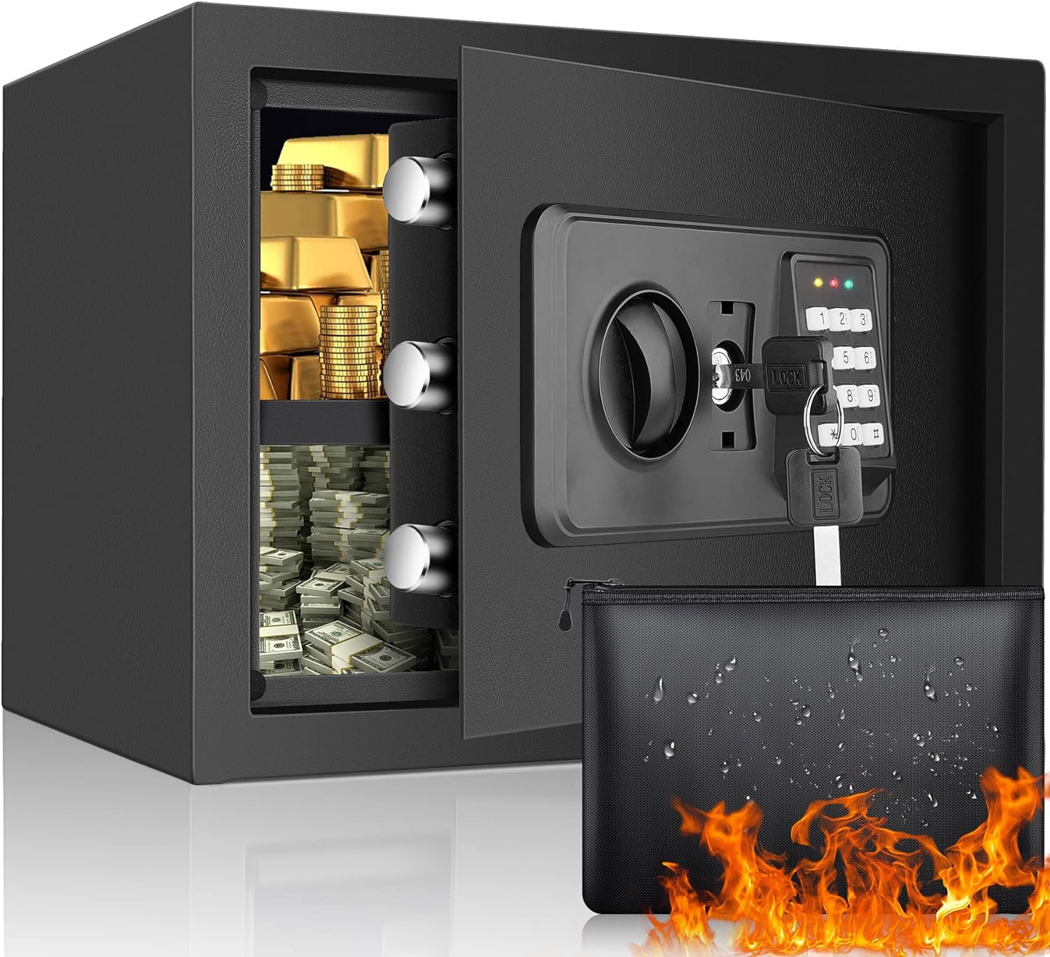 1.0 Cubic Safe Box Fireproof Waterproof with Digital Keypad Key Review ...